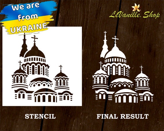 Church Stencil Template Cdr SVG DXF Eps Pdf Png Files Mylar - Etsy