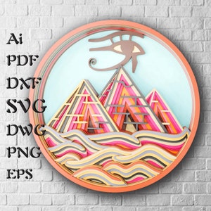 Pyramid Multilayer SVG Files for Cricut Projects, DXF Files for Cnc ...
