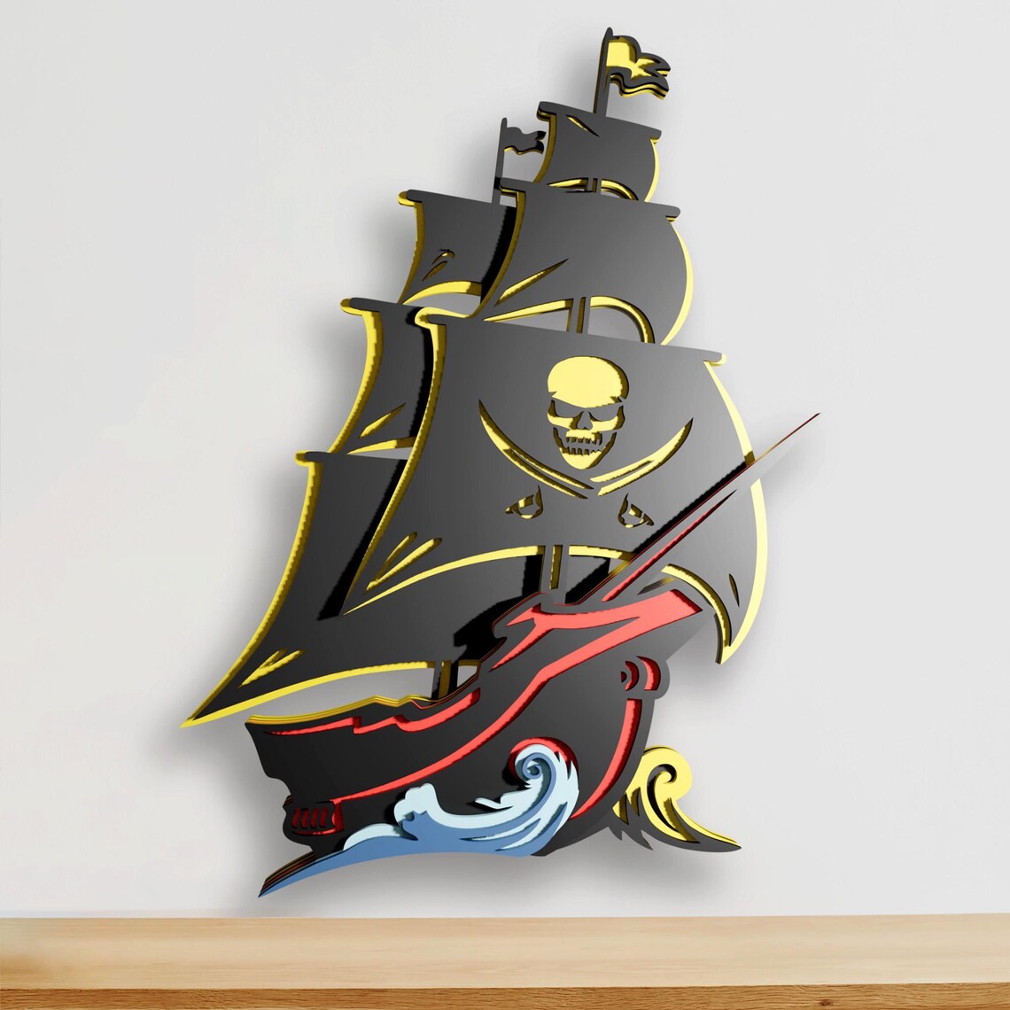 Pirate Ship Multilayer SVG | 3D Layered Nautical Mandala Laser Cut ...