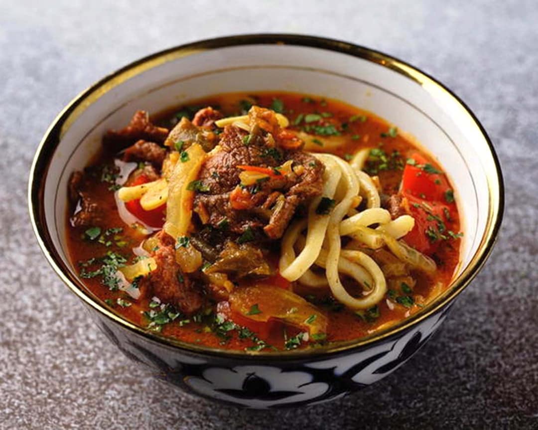 Laghman Thick Noodle Soup Recipe PDF Food Recipe Cards for - Etsy