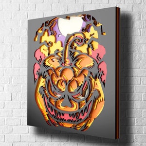 Pumpkin Multilayer SVG | 3D Layered Halloween Mandala Laser Cut Cricut ...
