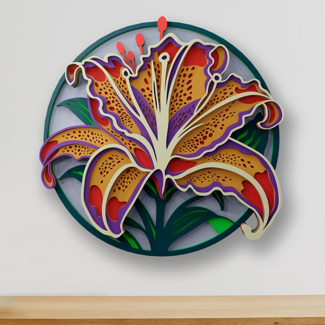 Lily 3d Mandala SVG Files, Flower Multilayer Papercraft Files for ...