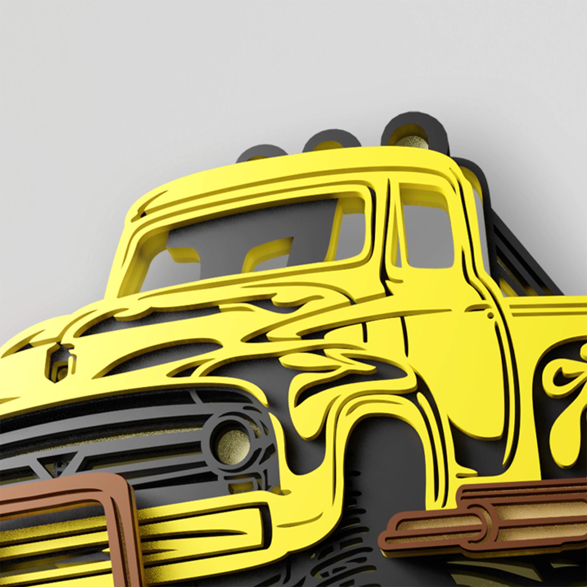 Monster Truck Multilayer SVG, Laser Cut File, 3D Layer Construction ...
