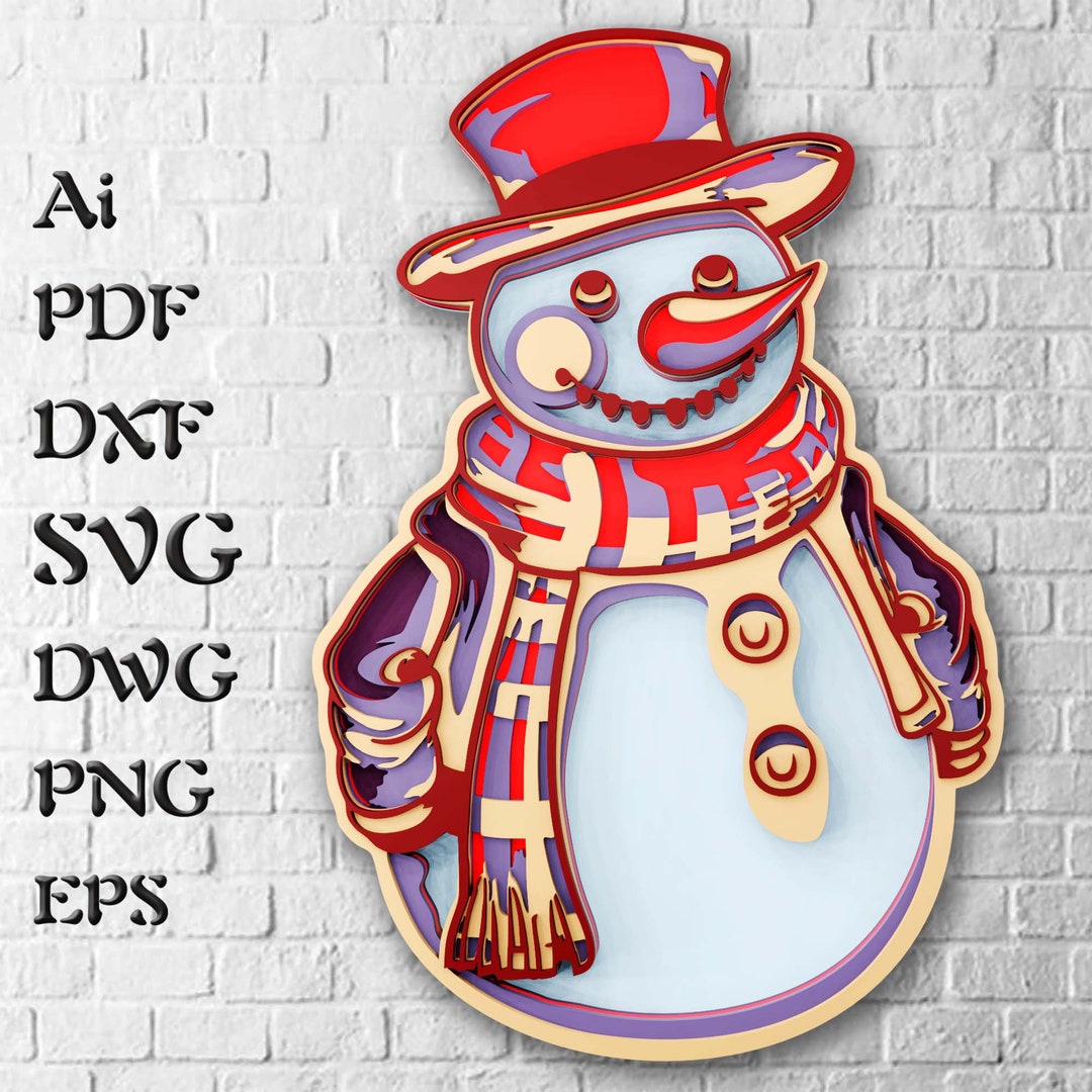 Snowman Multilayer SVG Files for Cricut Projects, Christmas Mandala Svg ...