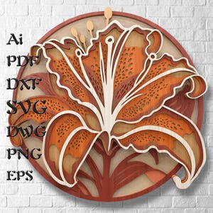 Lily Laser Cut File, Flower Multilayer SVG for Cricut, Glowforge and ...