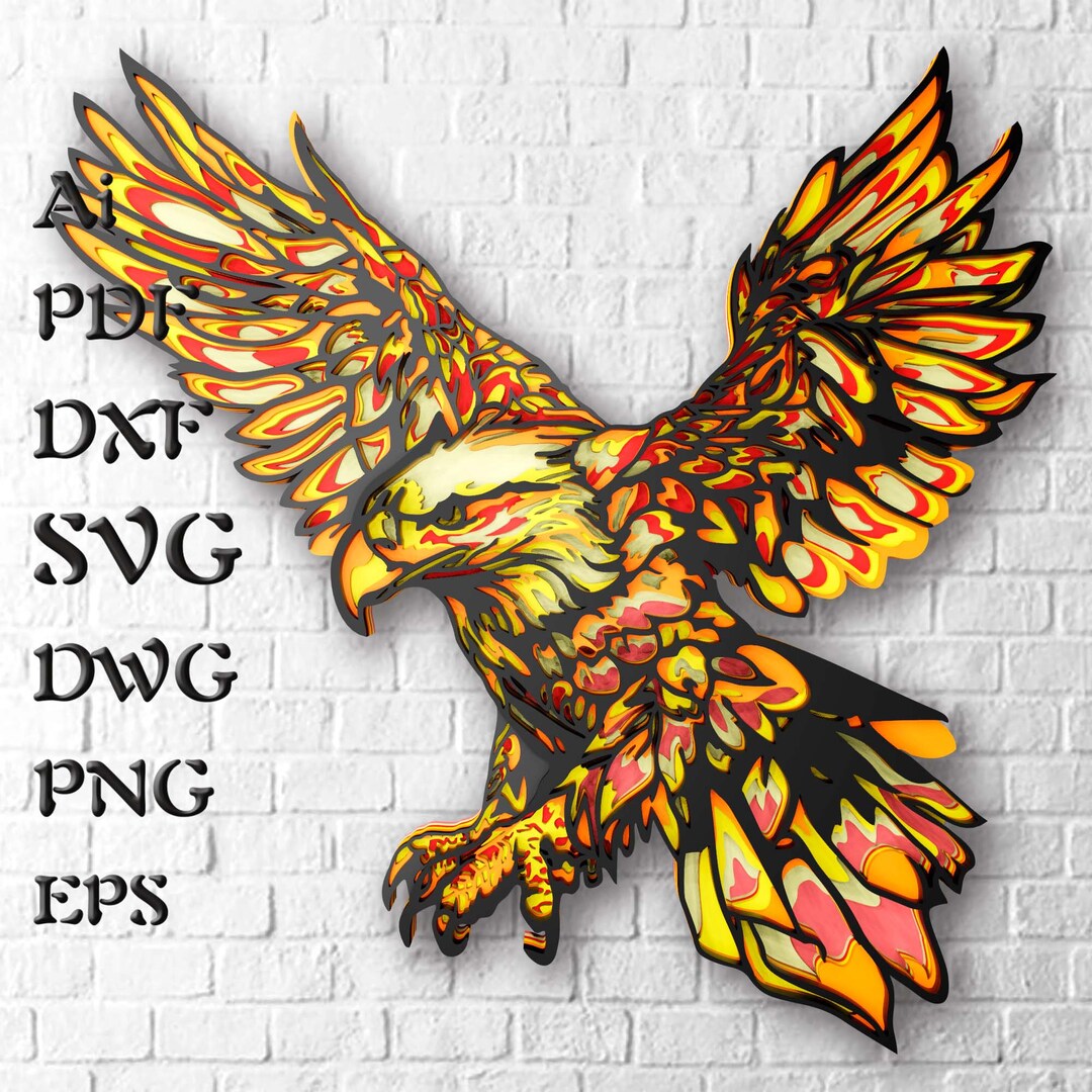 Eagle 3D Mandala SVG Files for Cricut Projects, Multilayer Panel Laser ...