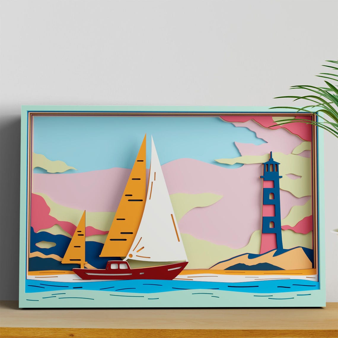 3D Seascape Multilayer SVG | Ocean Wave Mandala Laser Cut Cricut CNC ...