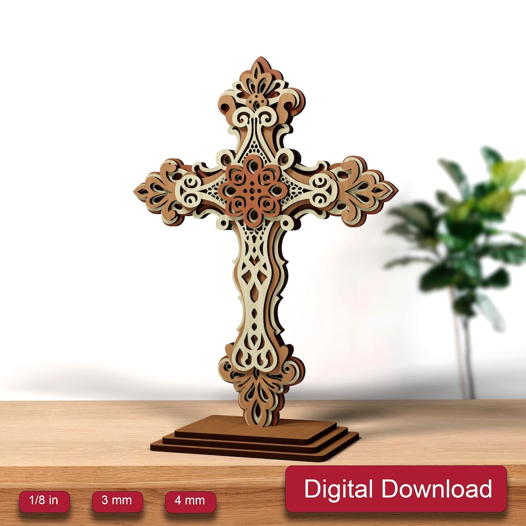 Cross Laser Cut Files, Christian Home Decor, Multilayer Wood Memorial ...