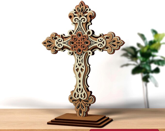 Cross Laser Cut Files, Christian Home Decor, Multilayer Wood Memorial ...