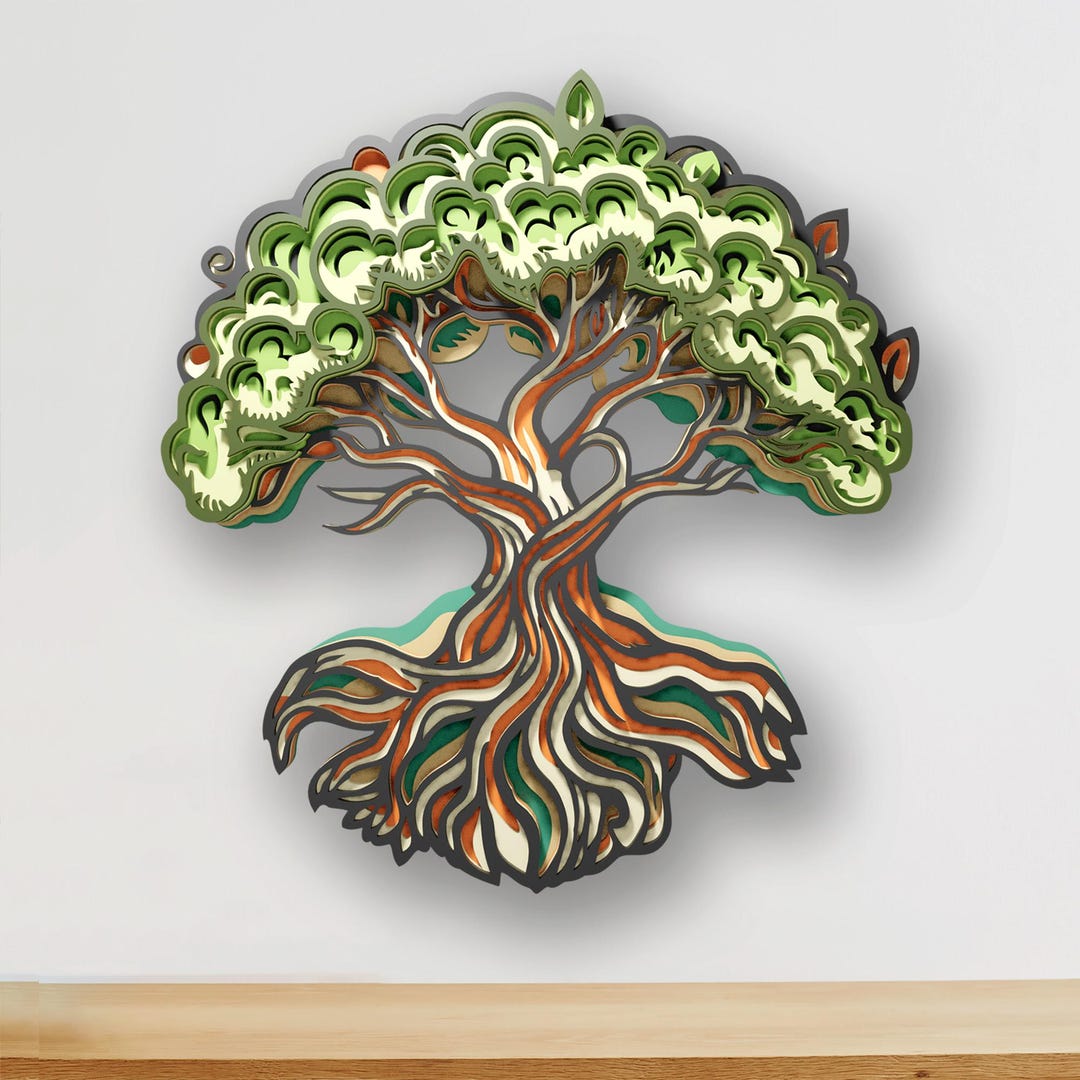 Tree of Life Multilayer SVG File: 3D Laser Cut Wall Art, CNC, Cricut ...