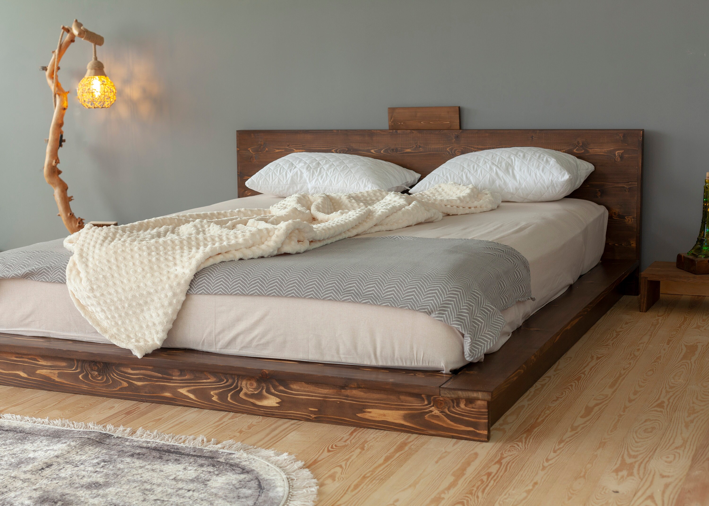 Japanese Style Wooden Bed Frame - Etsy