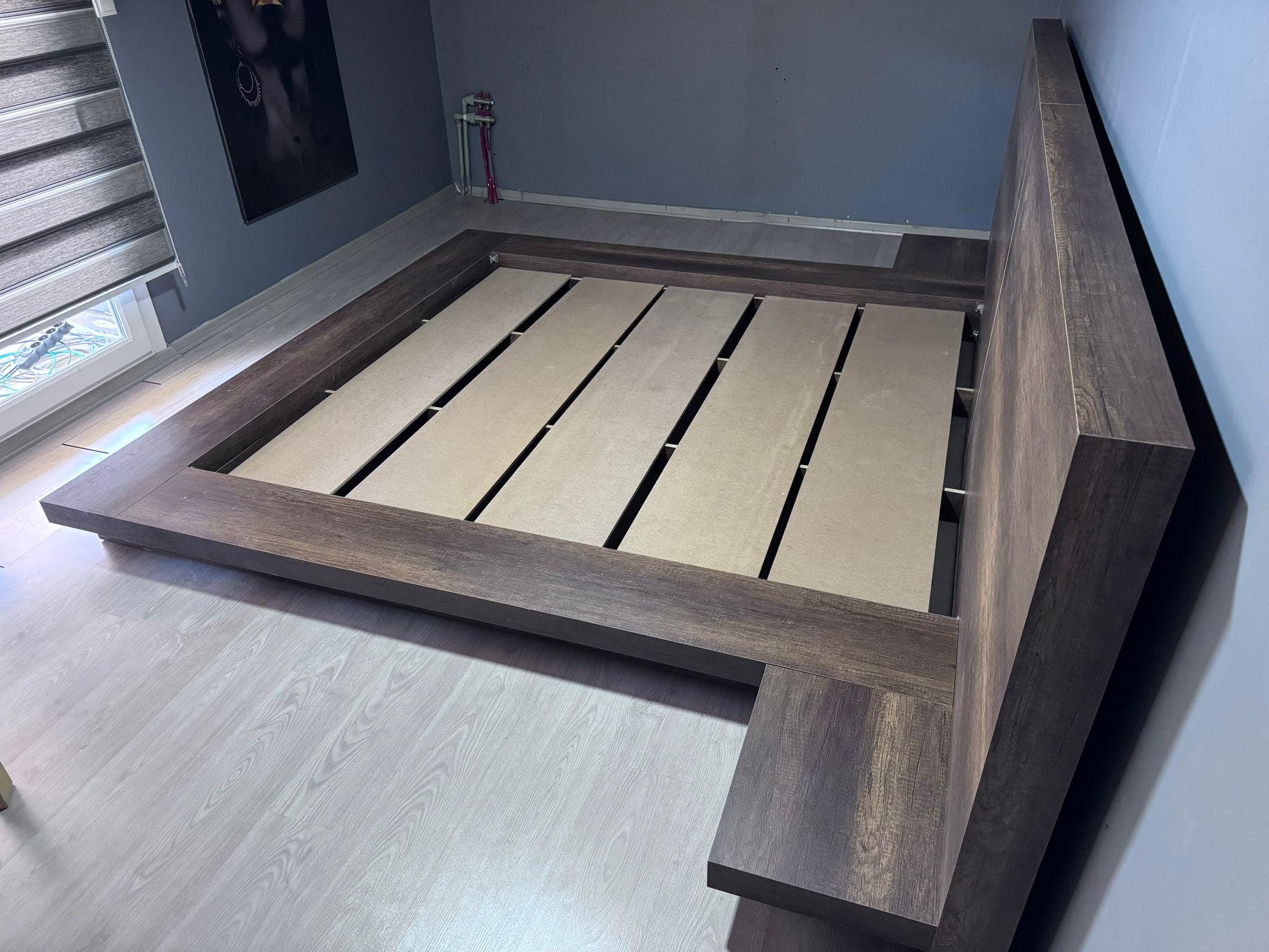 Bed Frame , Bedroom Furniture, Twin Platform Bed , Bedstead , Wooden ...