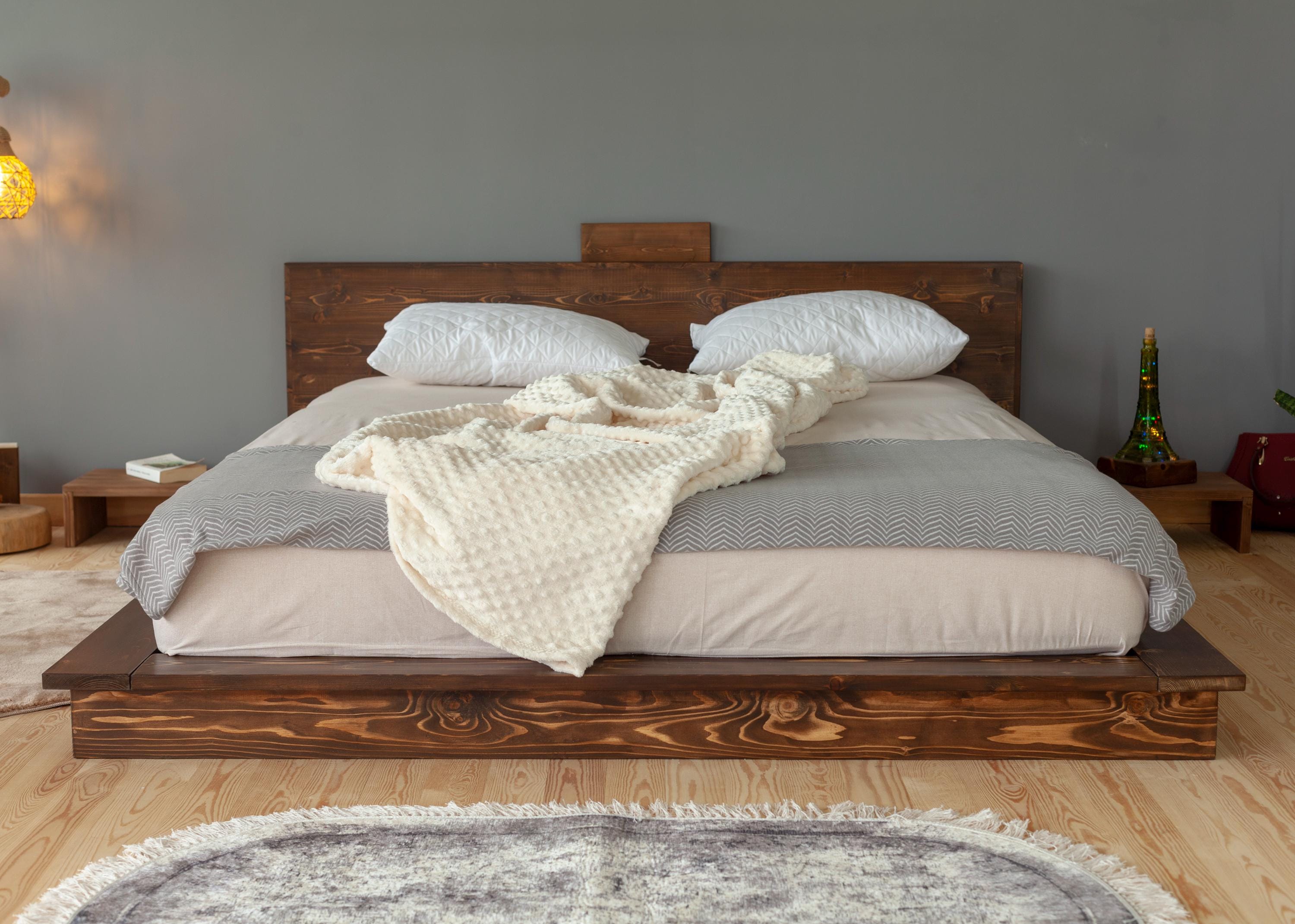 Japanese Style Wooden Bed Frame - Etsy