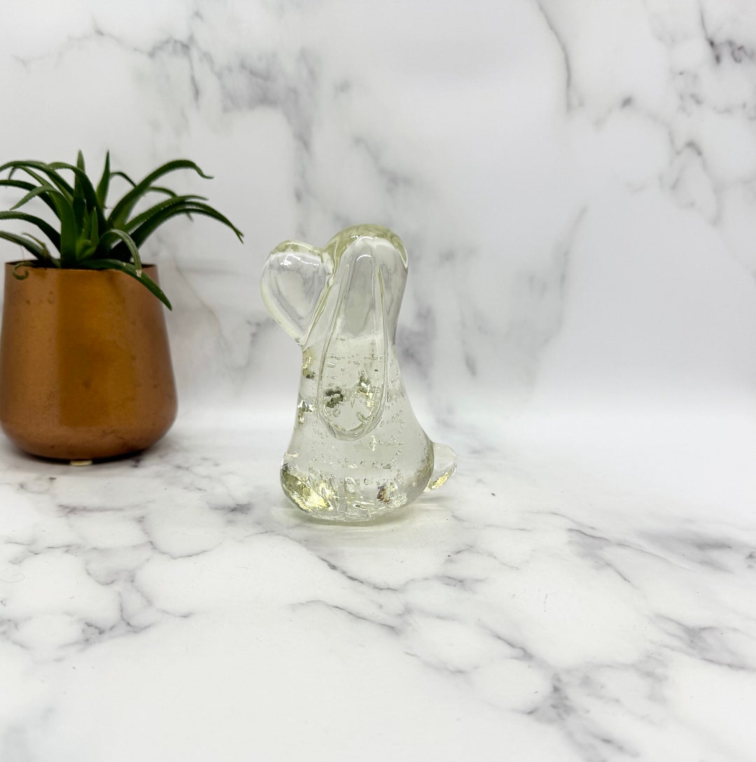 Vintage Clear Glass Puppy Dog Paperweight Figurine - Etsy