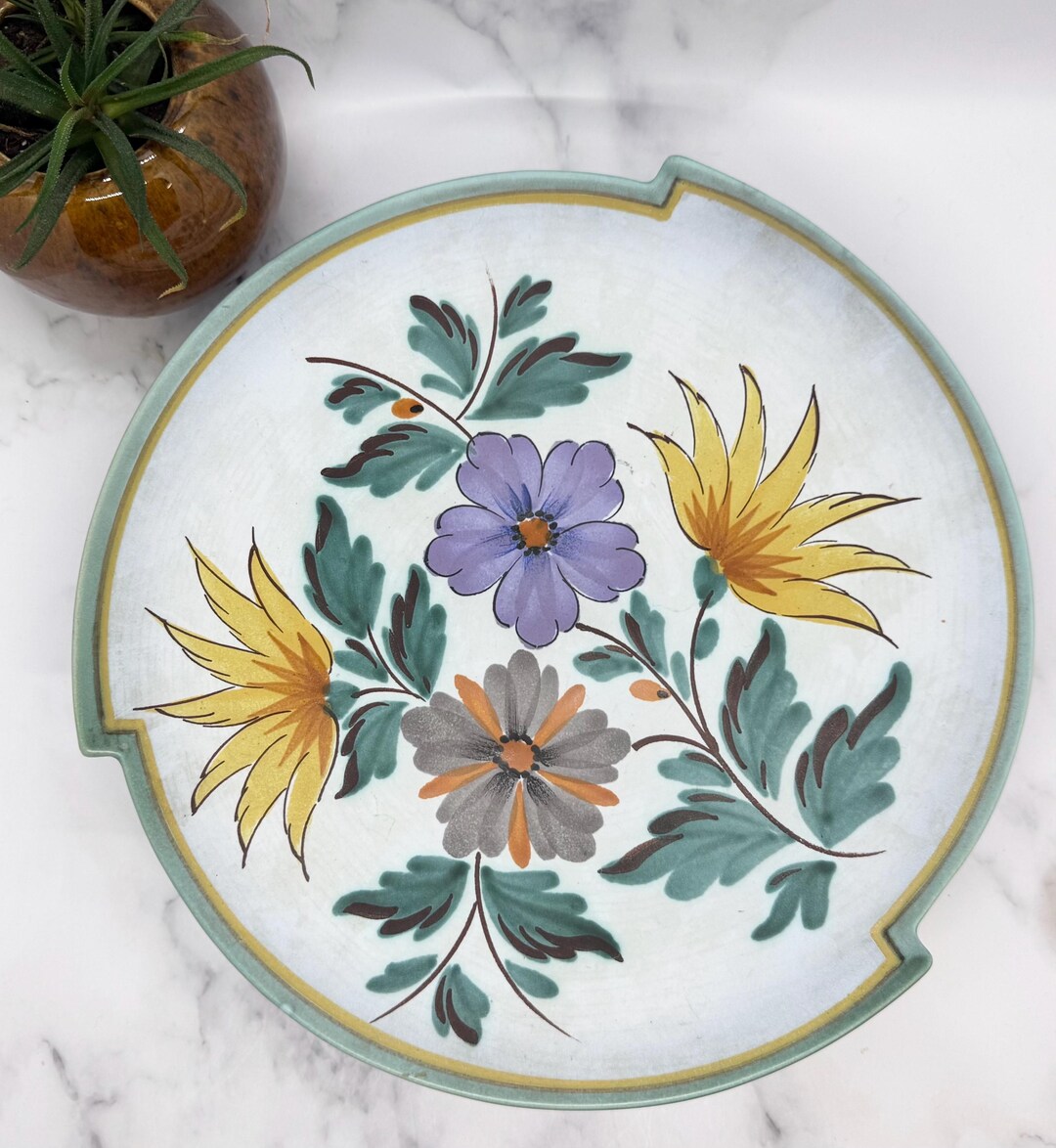 Vintage Flora Pottery Holland Floral Painted Ceramic Bowl - Etsy