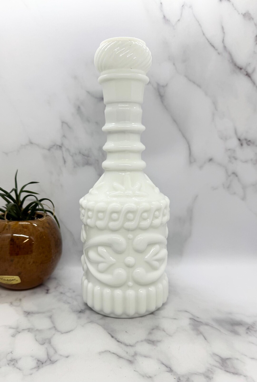 Jim Beam Milk Glass Decanter