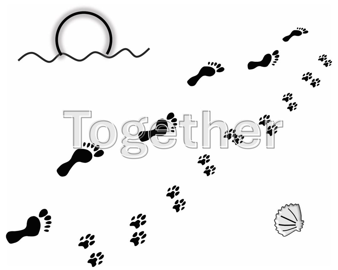 SVG Footprints Human and Dog, Silhouettes, Paw Prints, Footprints ...