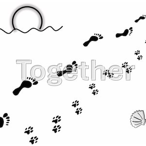 SVG Footprints Human and Dog, Silhouettes, Paw Prints, Footprints ...