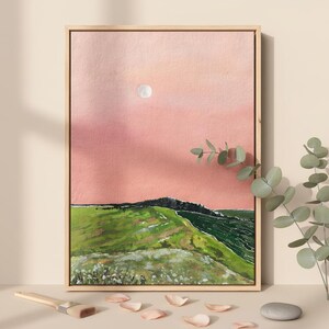Pink Sky Landscape Art Print: Framed Canvas Wall Decor - Etsy