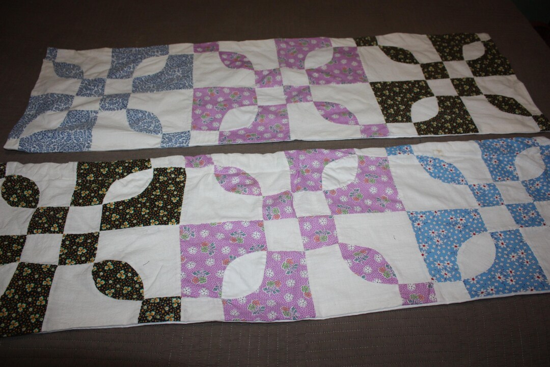 Handmade Pair of Valances With Antique Quilt Pieces - Etsy