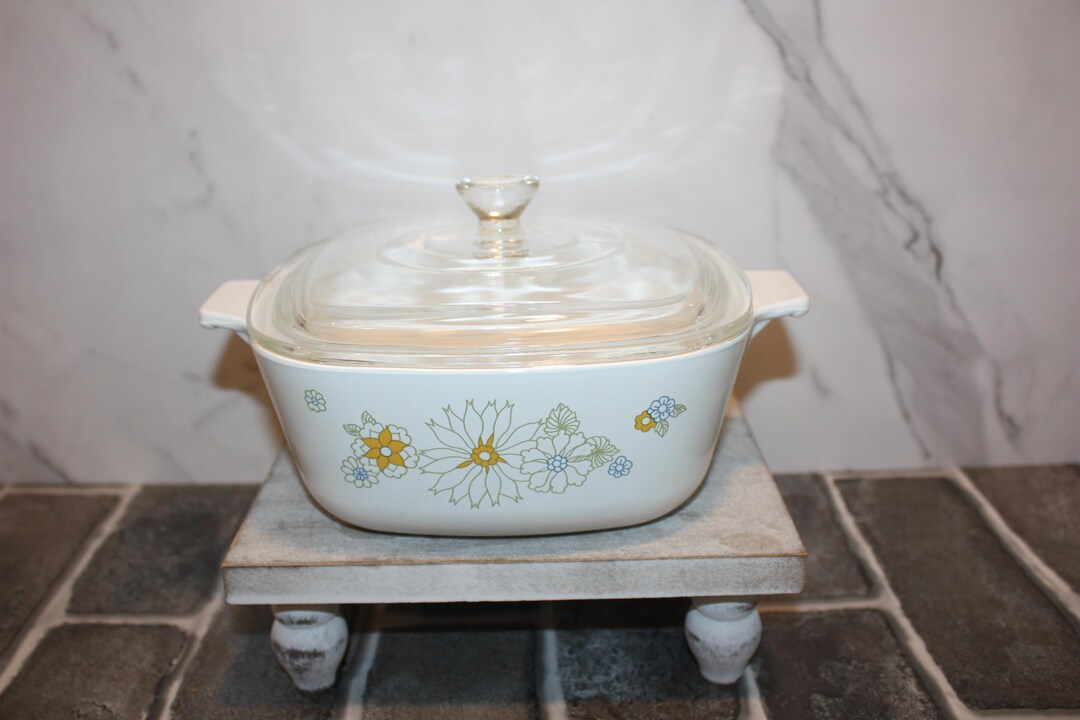 Corning Ware Floral Bouquet 1 1/2 Quart Casserole Dish With Lid - Etsy