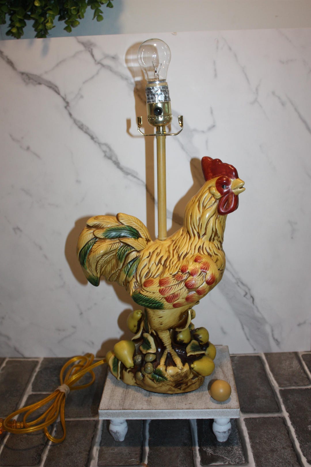Farmhouse Style Ceramic Rooster Table Lamp (no Shade) - Etsy