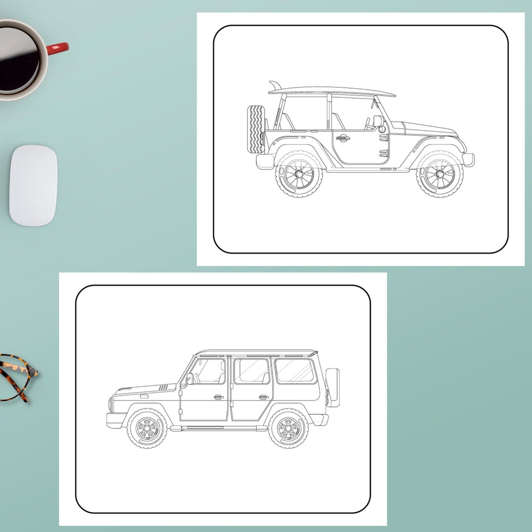 Realistic Car Coloring Pages Adult Coloring Pages Auto - Etsy