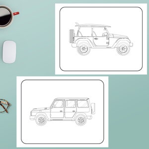 Realistic Car Coloring Pages - Etsy