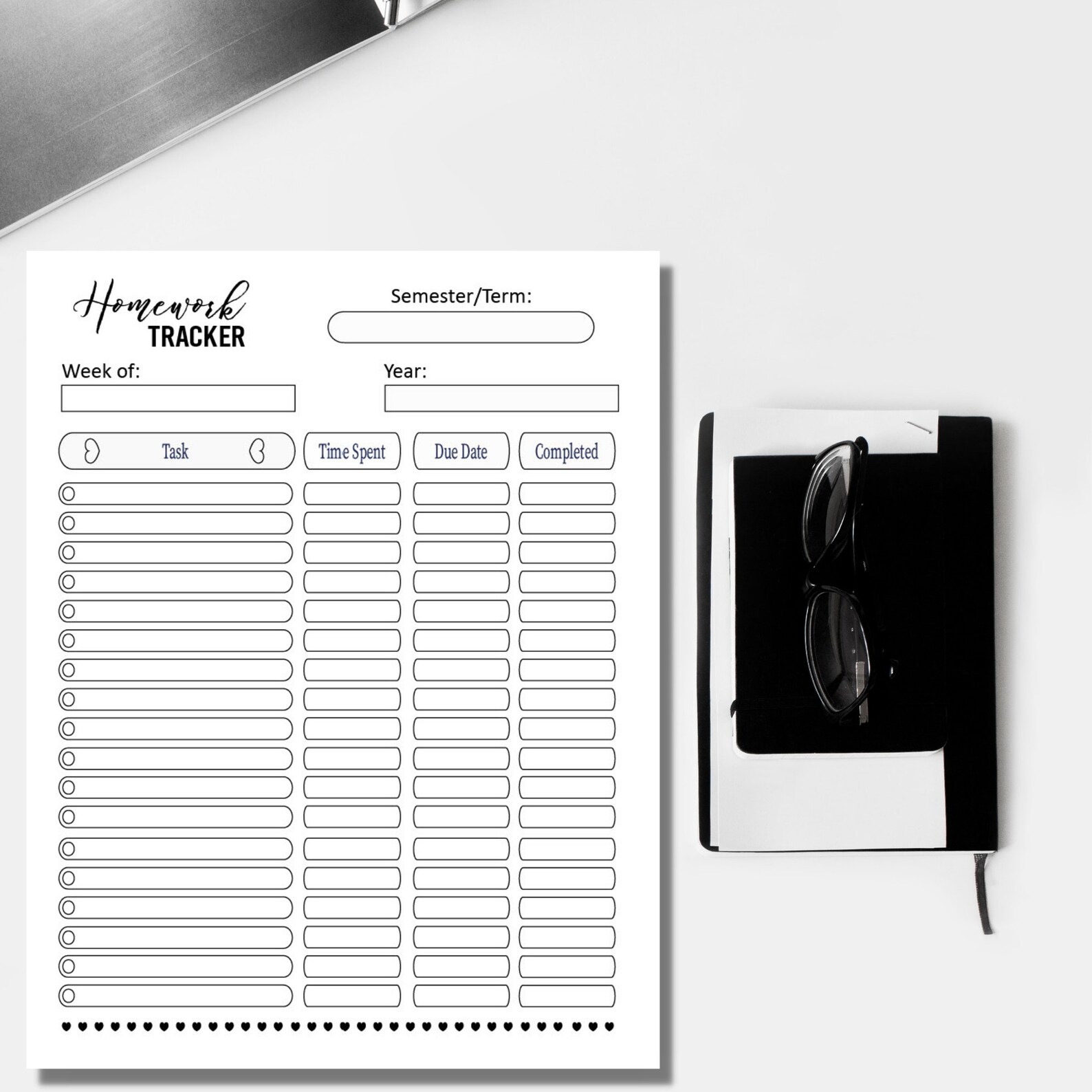 Homework Tracker, Assignment Tracker, Letter Sized, 6 Colors, Digital ...