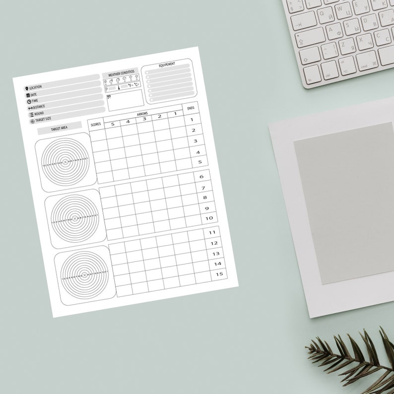 Archery Training Progress Tracker, Letter Sized, 3 Colors, Digital ...