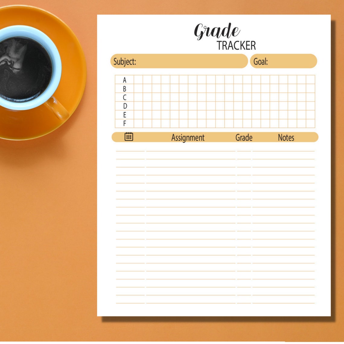 Student Grade Tracker Letter Sized Teaching Materials 6 - Etsy