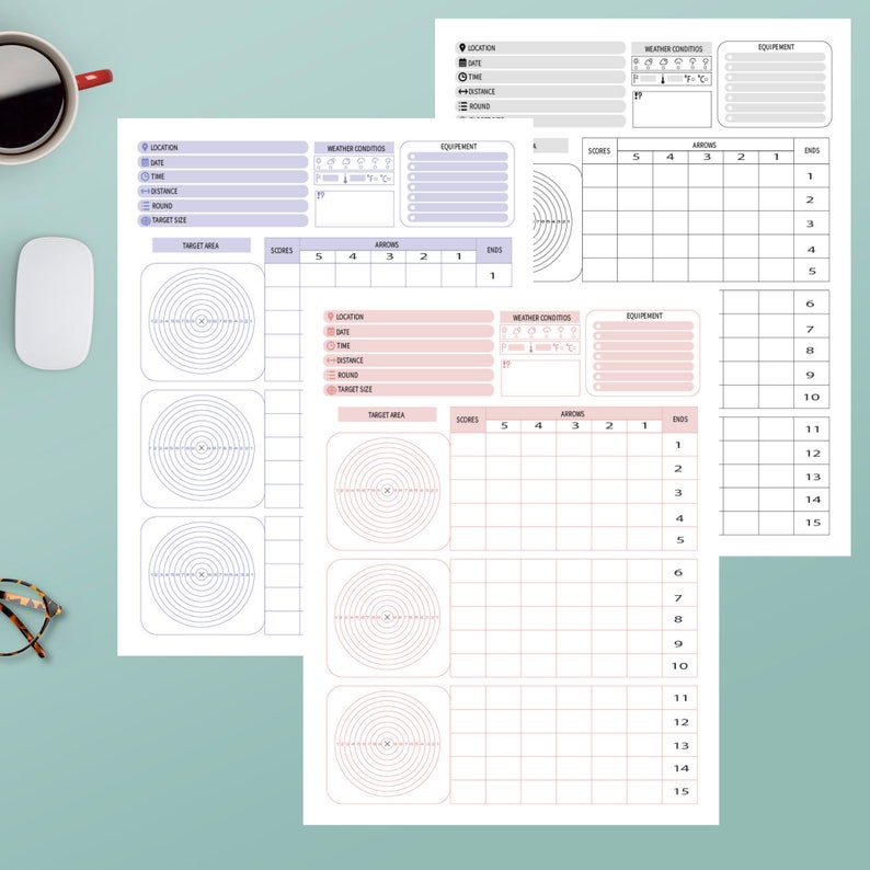 Archery Training Progress Tracker, Letter Sized, 3 Colors, Digital ...