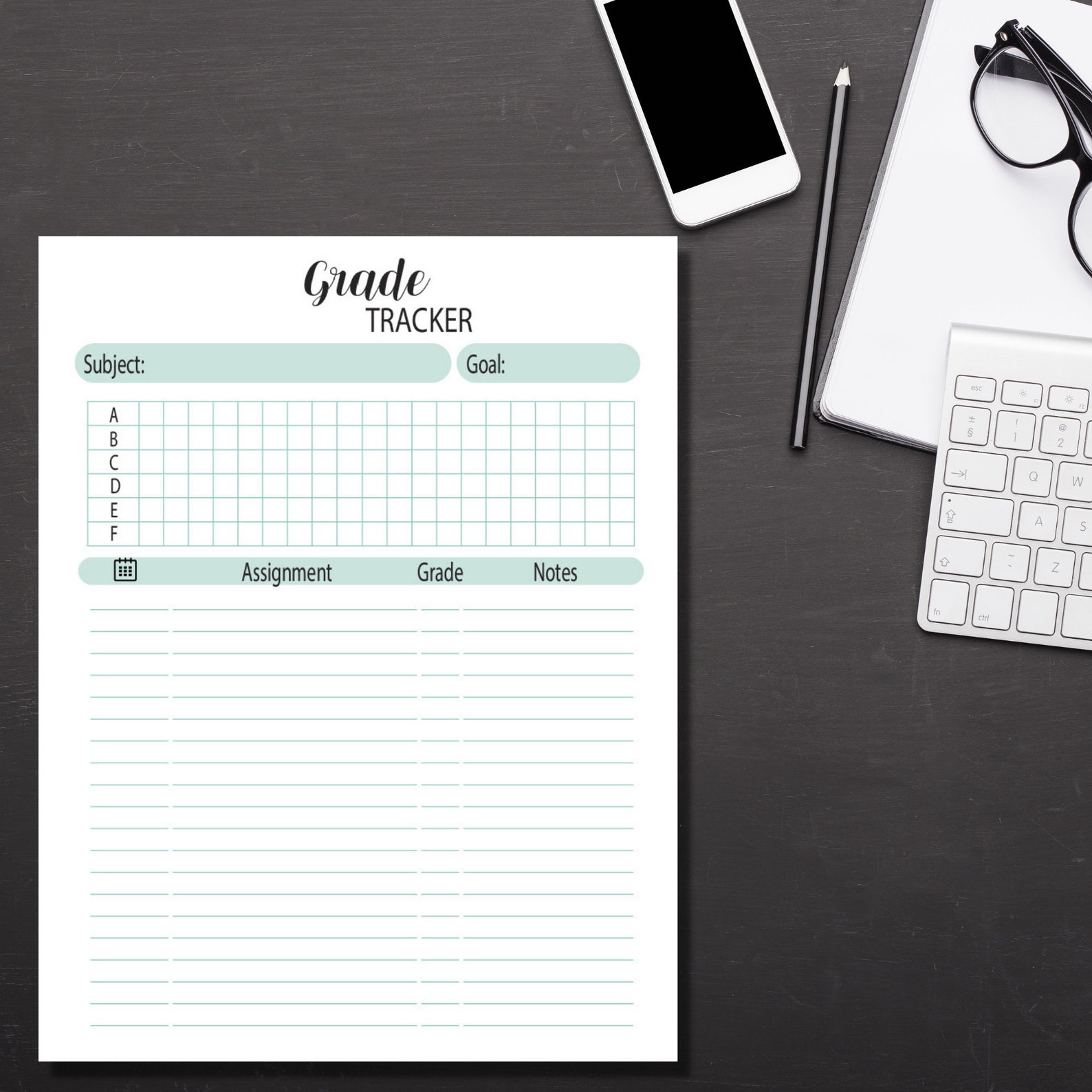 Student Grade Tracker Letter Sized Teaching Materials 6 - Etsy