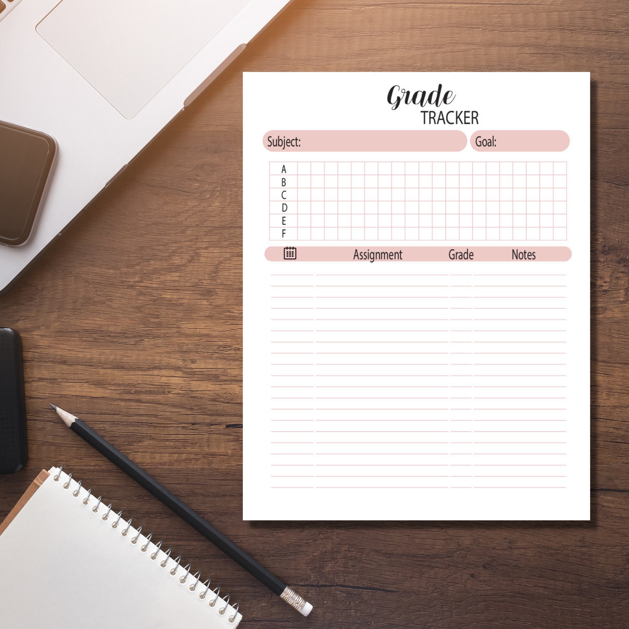 Student Grade Tracker Letter Sized Teaching Materials 6 - Etsy