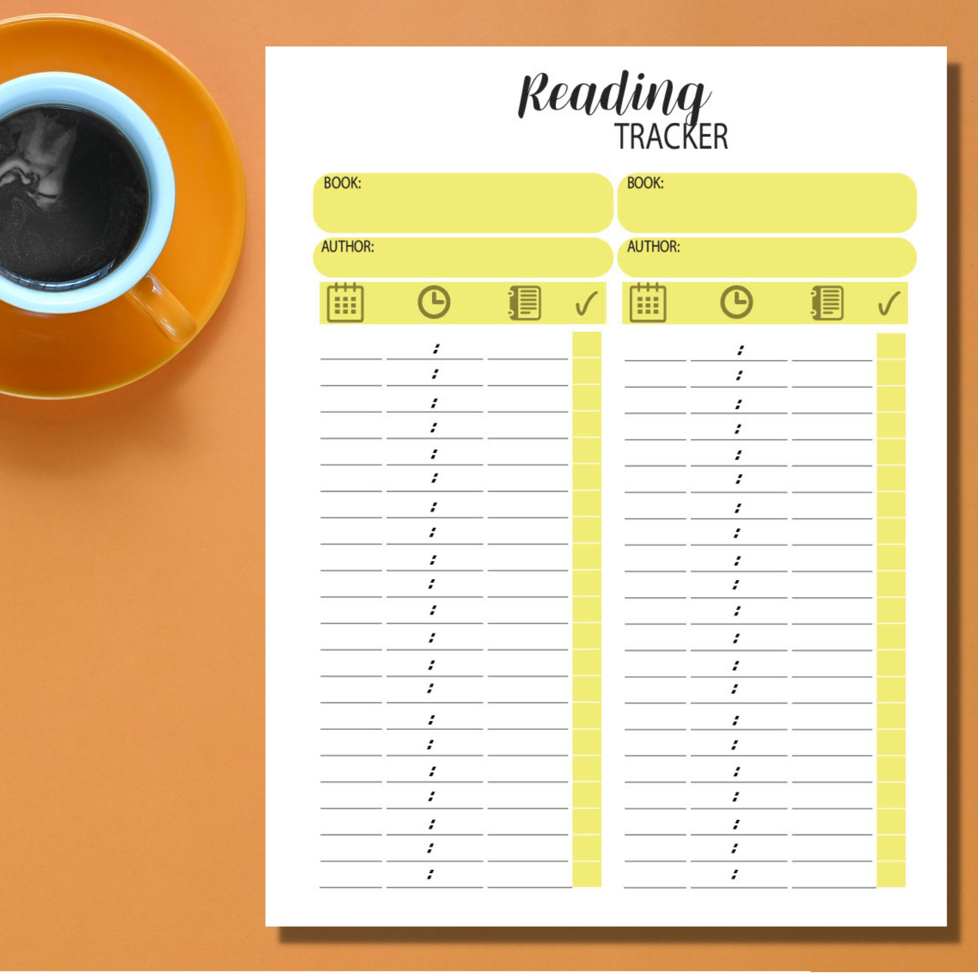 Reading Tracker Letter Sized 6 Colors Digital Download - Etsy