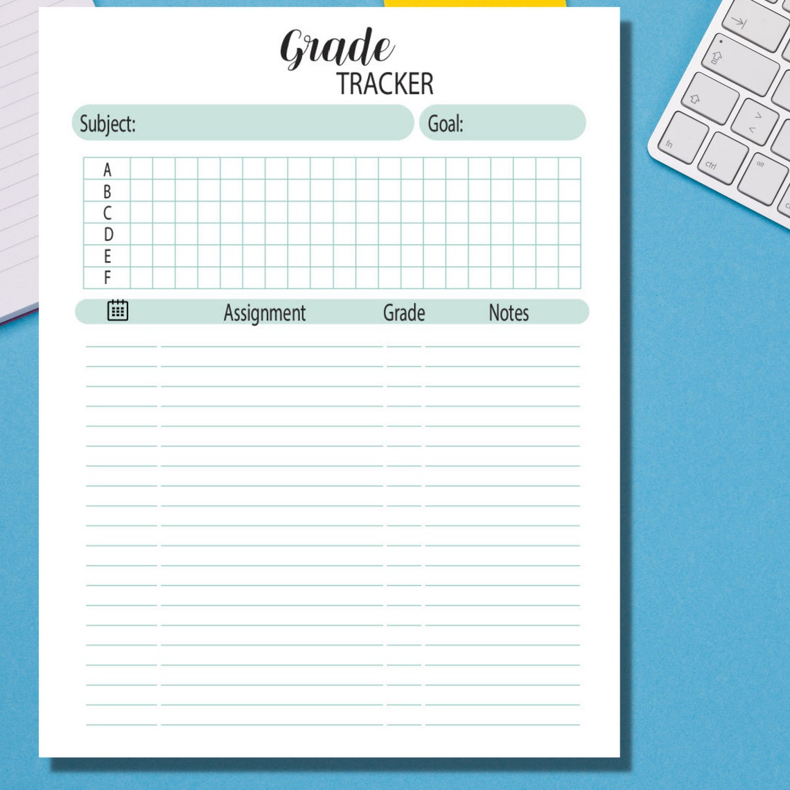 Student Grade Tracker Letter Sized Teaching Materials 6 - Etsy