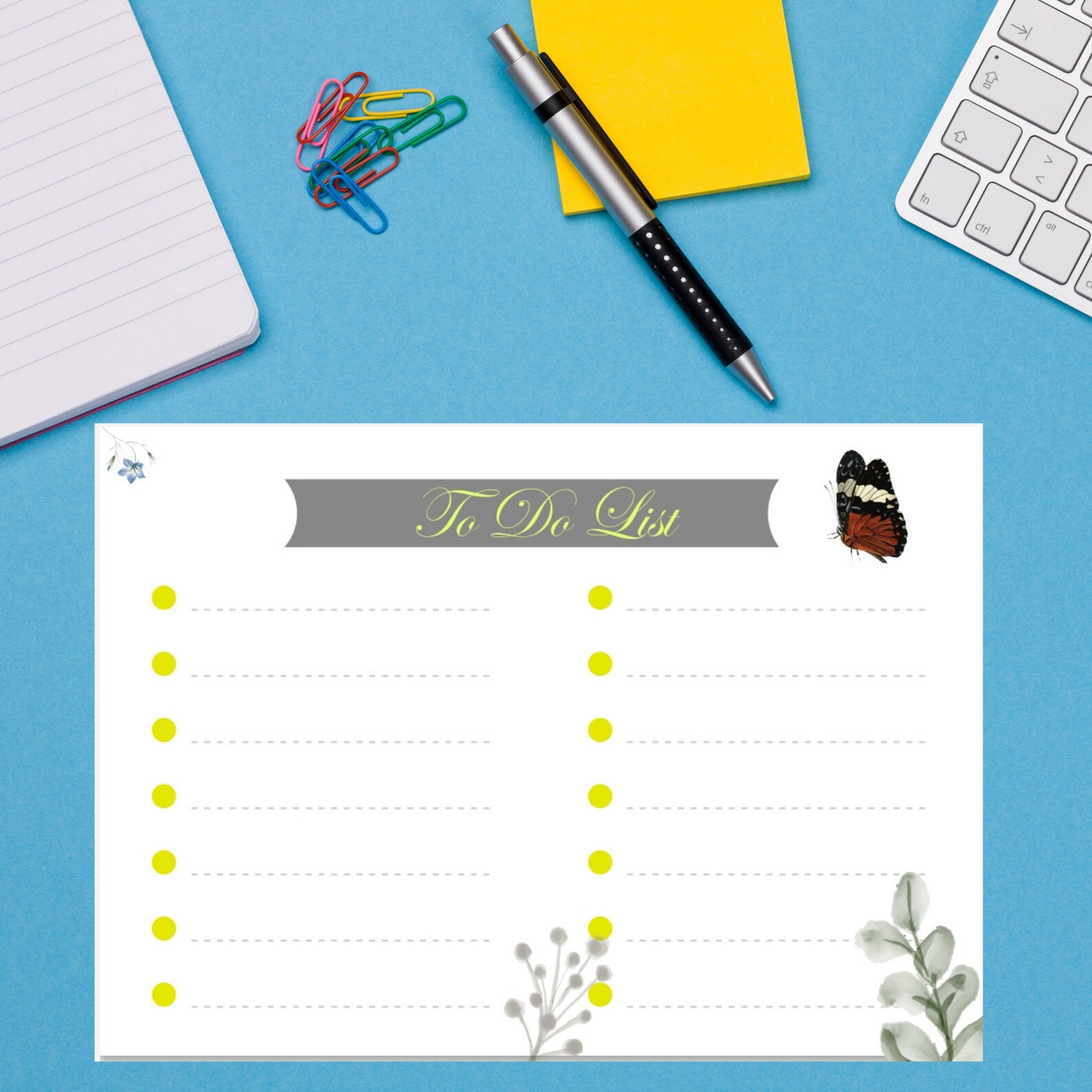 To Do Check List, Printable Digital Checklist, Letter Sized, Digital ...