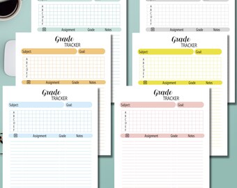 Class Grade Tracker Letter Sized 6 Colors Digital Download | Etsy