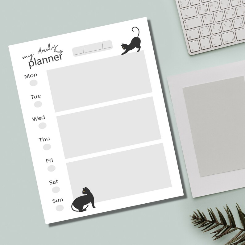Daily Planner, Letter Sized, 5 Colors, Digital Download, Print at Home ...