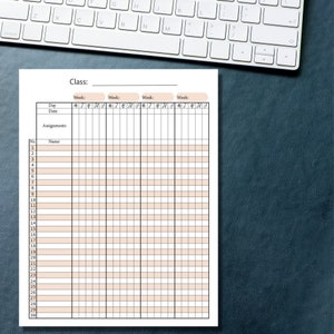 Class Grade Tracker, Letter Sized, 6 Colors, Digital Download, Print at ...