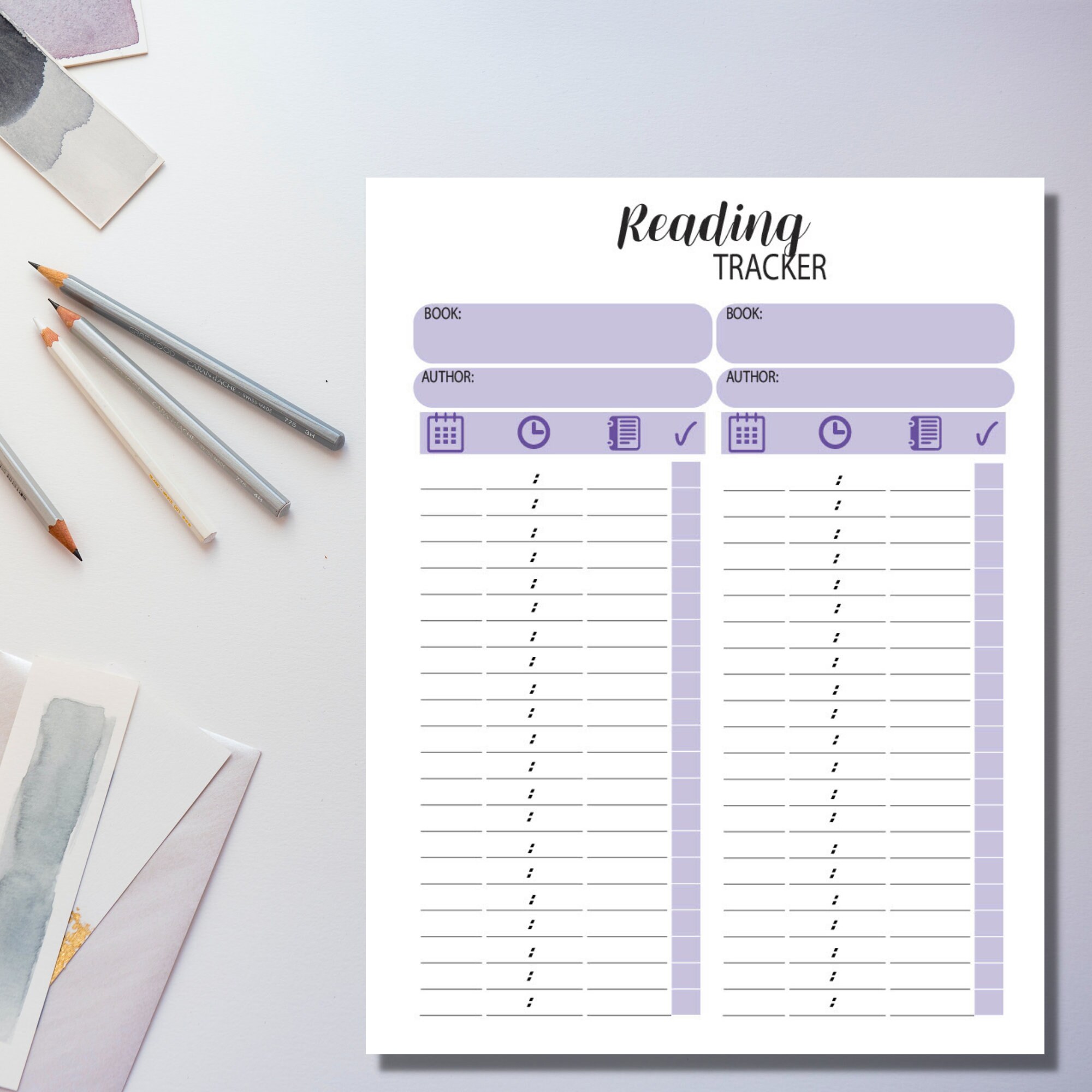 Reading Tracker Letter Sized 6 Colors Digital Download - Etsy