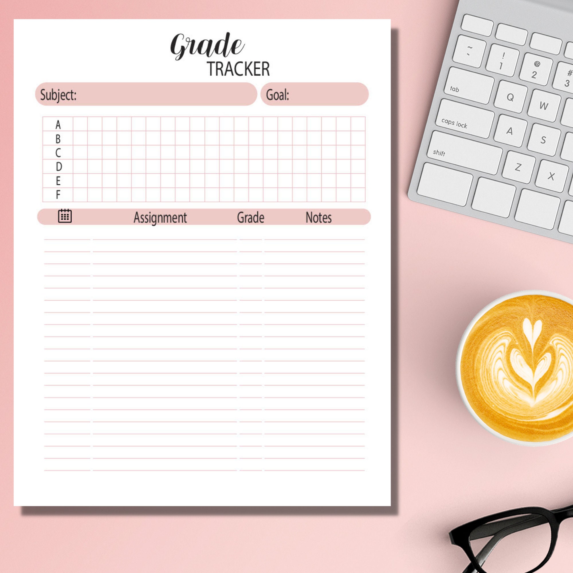 Student Grade Tracker Letter Sized Teaching Materials 6 - Etsy