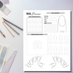 Nail Art Planner, Letter Sized, 5 Designs, Nail Tech Planner, Digital ...