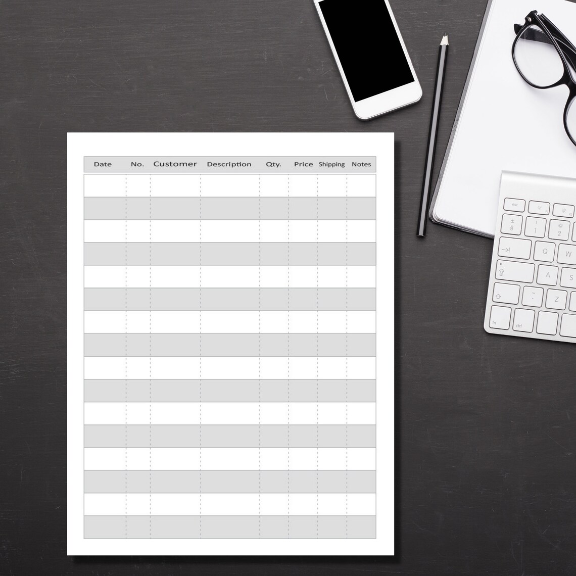 Sales Order Log Book, Letter Sized, 3 Colors, Digital Download, Print ...