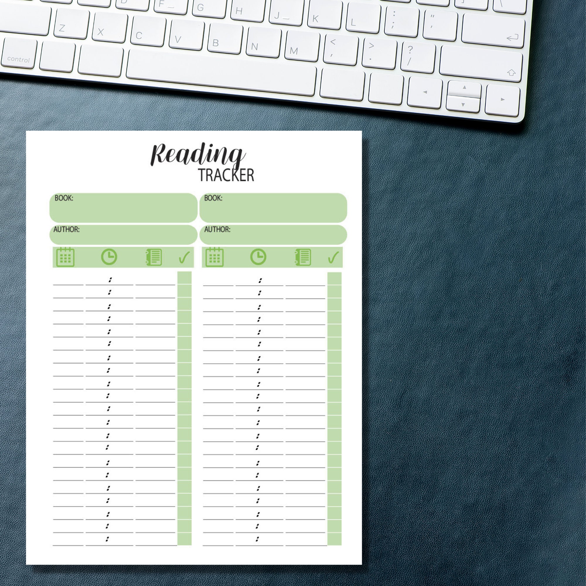 Reading Tracker, Letter Sized, 6 Colors, Digital Download, Print at ...
