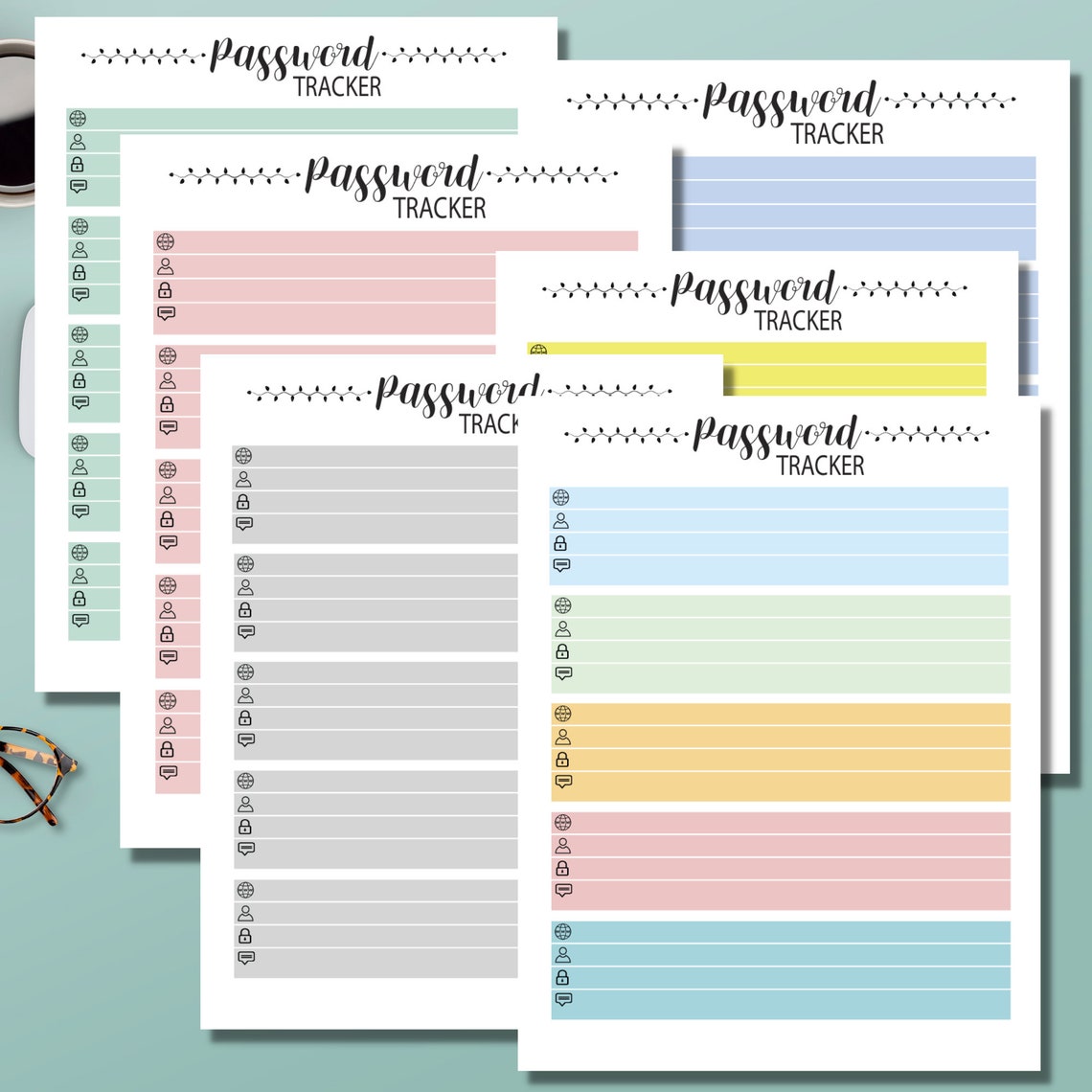 Password Tracker, Letter Sized, Digital Download, Print at Home - Etsy