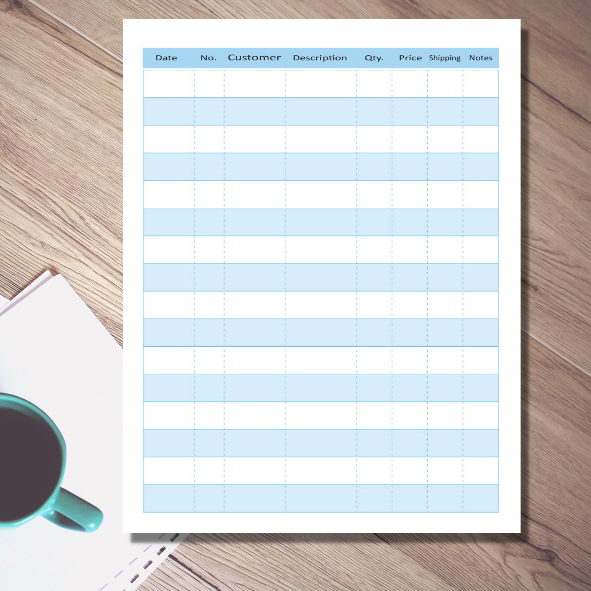 Letter Sized Sales Order Log Book 3 Colors Digital Download Print At ...