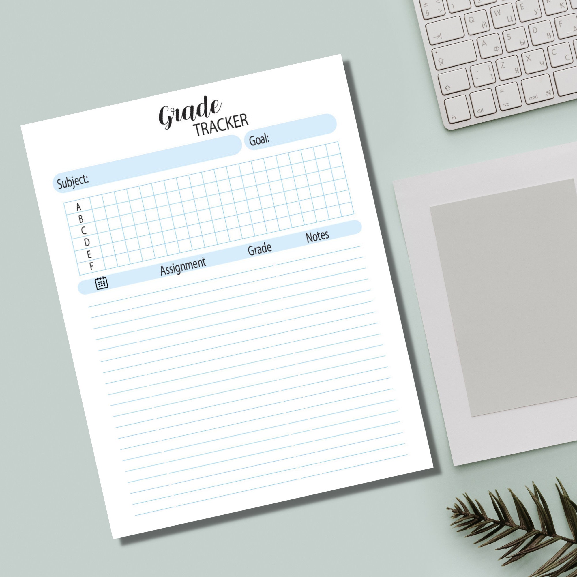 Student Grade Tracker, Letter Sized, Teaching Materials, 6 Colors ...