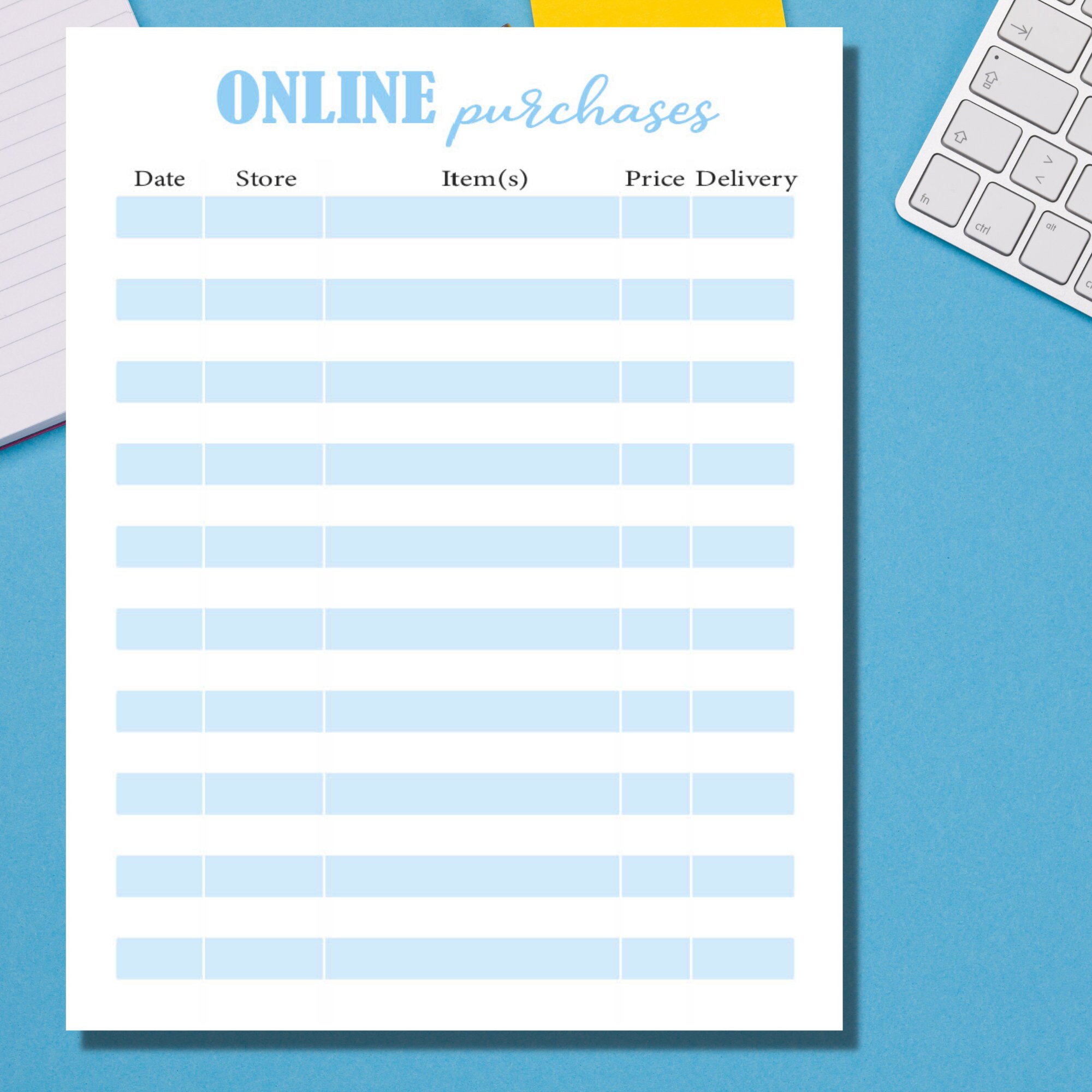 Online Sale Form, Letter Sized, 3 Colors, Digital Download, Print at ...