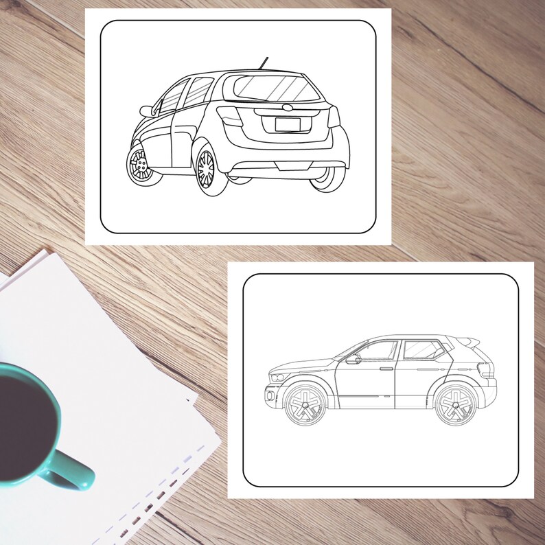 Realistic Car Coloring Pages Adult Coloring Pages Auto - Etsy